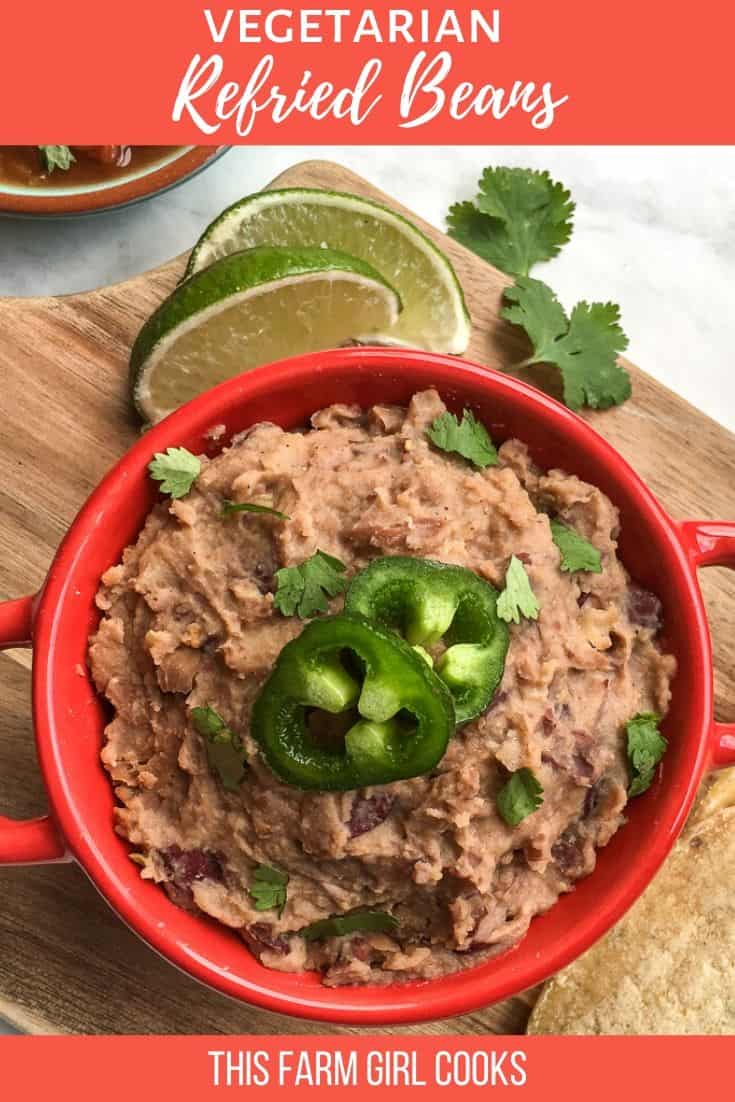 Vegetarian Refried Beans {Easy Recipe Using Canned Beans}