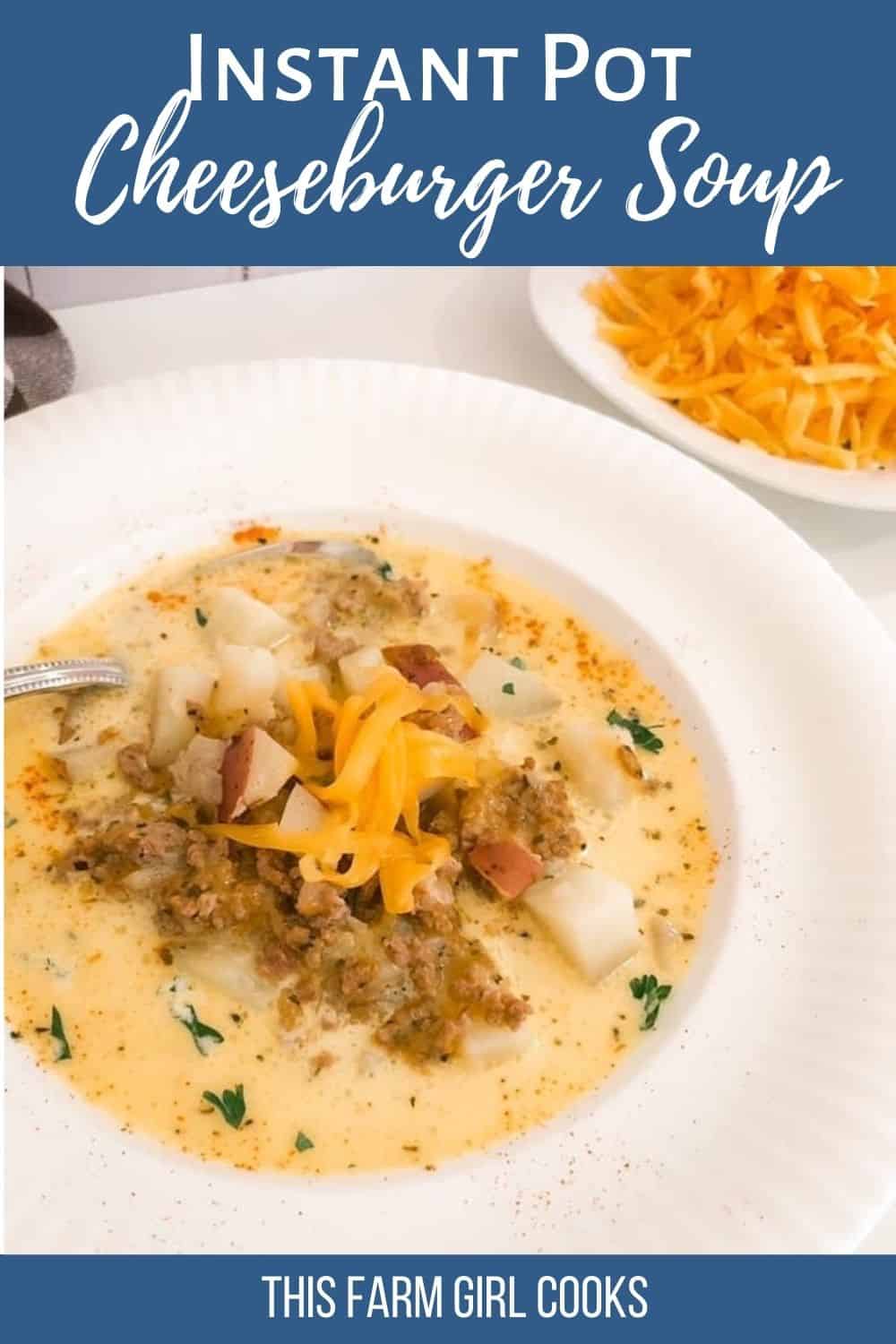Healthier Instant Pot Cheeseburger Soup
