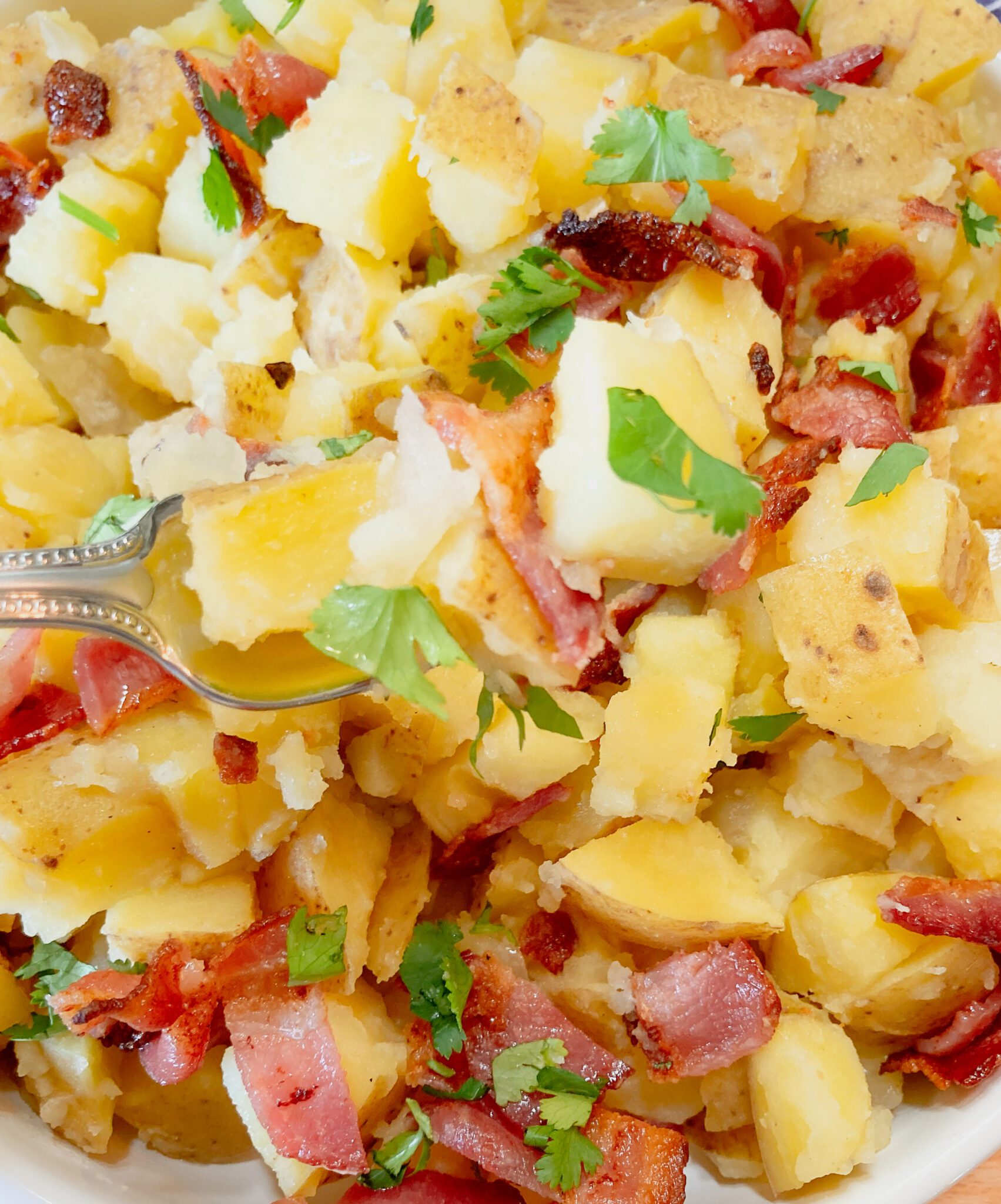 Bavarian Potato Salad with Bacon (German-Style Potato Salad