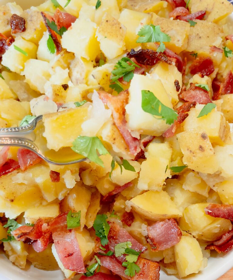 Bavarian Potato Salad with Bacon (German-Style Potato Salad