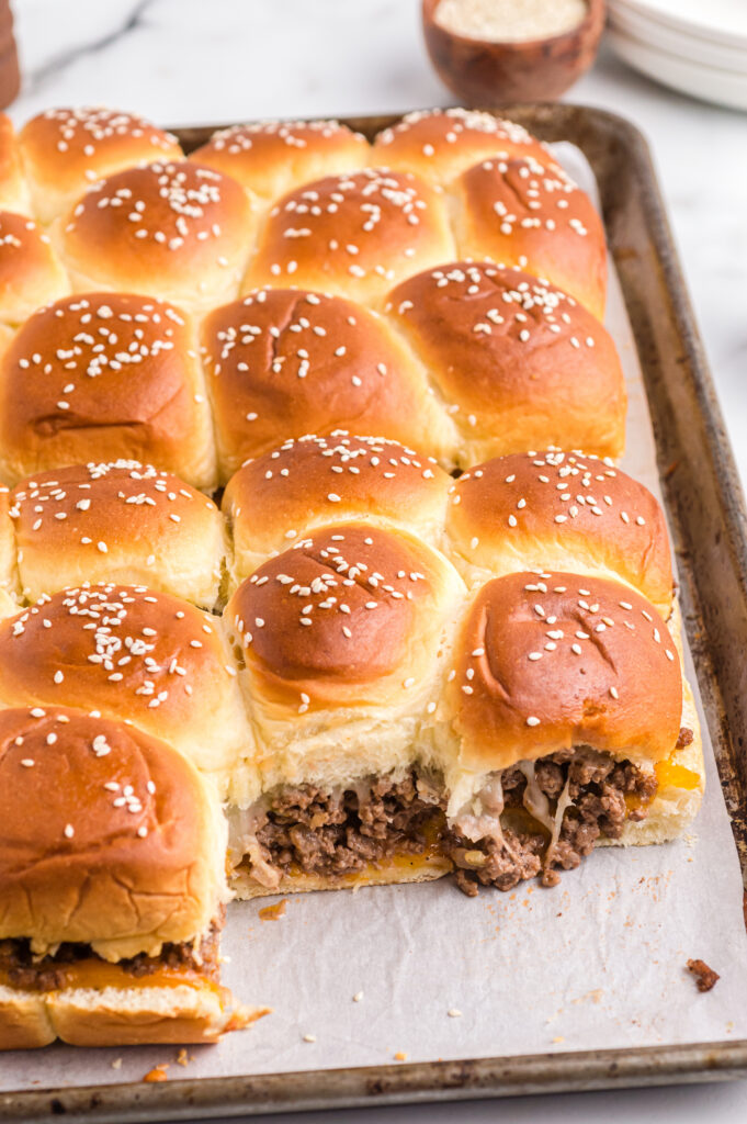 Big Mac–Style Cheeseburger Sliders with Hawaiian Rolls