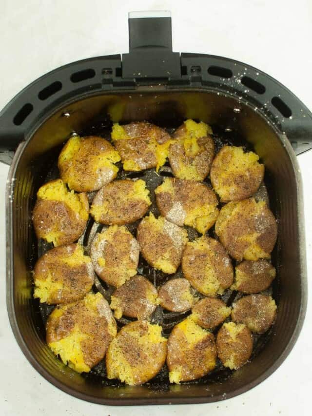 Air Fryer Smashed Potatoes Story - This Farm Girl Cooks