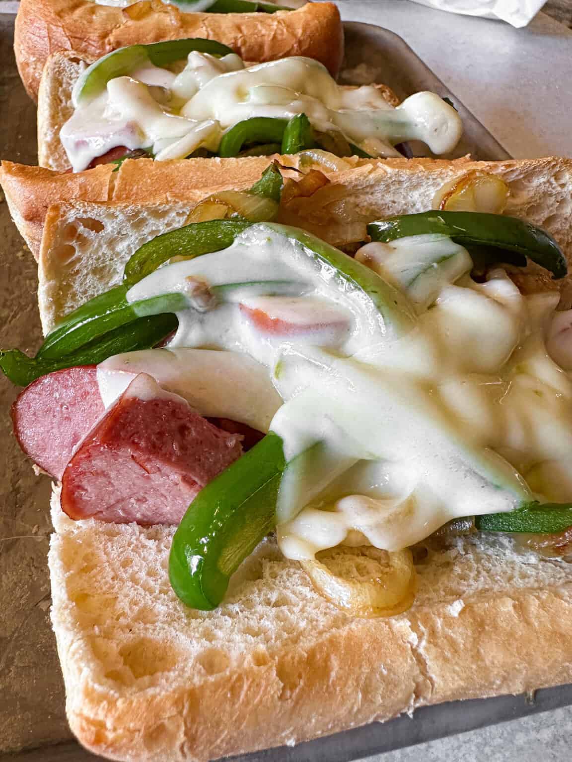 Cheesy Kielbasa Sandwiches