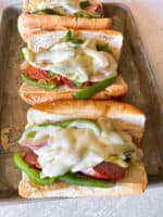 Easy Cheesy Kielbasa Sandwiches with Peppers and Onions
