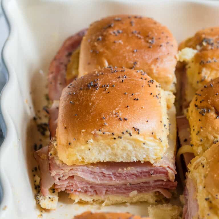 Funeral Sandwiches (Hot Ham and Cheese Sliders Recipe)
