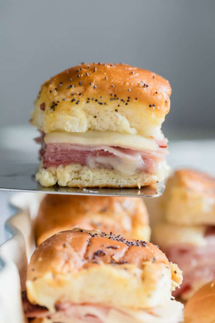 Funeral Sandwiches (Hot Ham and Cheese Sliders Recipe)